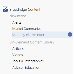 Compliance Review for the Monthly Broadridge Newsletter – AdvisorStream